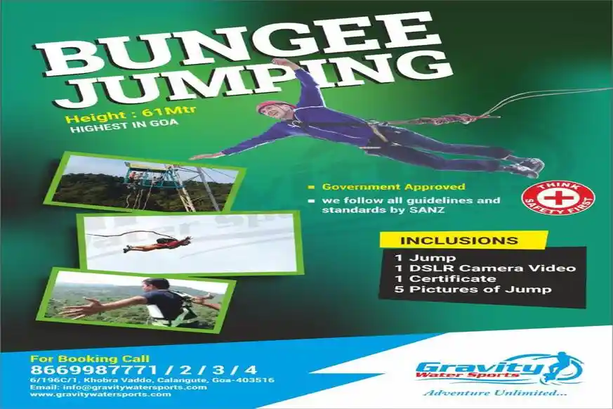 Thrill of bungee jumping in Goa with Gravity Water Sports Goa